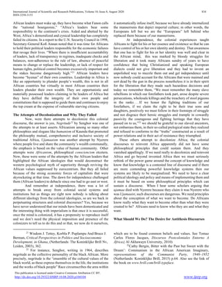 Contemporary Emergent Issues In Decolonization And The Invented Africa | PDF