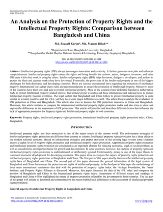 An Analysis on the Protection of Property Rights and the Intellectual ...