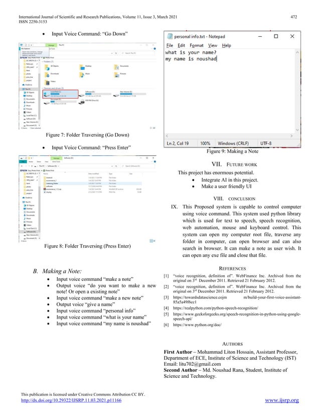 Developing a hands-free interface to operate a Computer using voice command | PDF