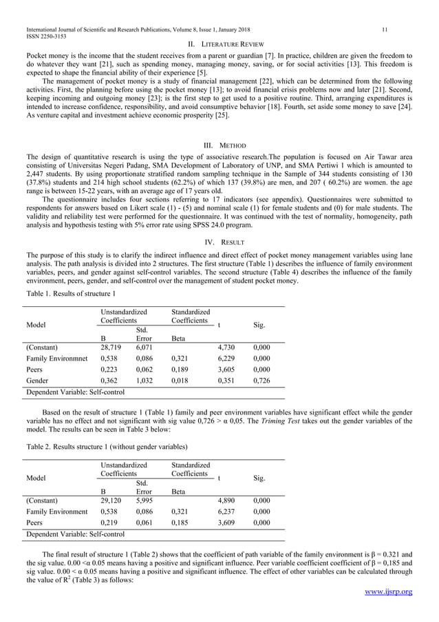 The Management of Student’s Pocket Money | PDF