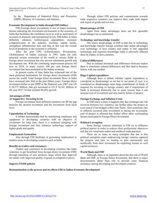 Foreign Direct Investment (Influx) from different nations and its ...