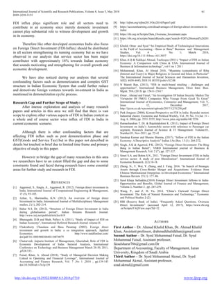 Foreign Direct Investment (Influx) from different nations and its ...