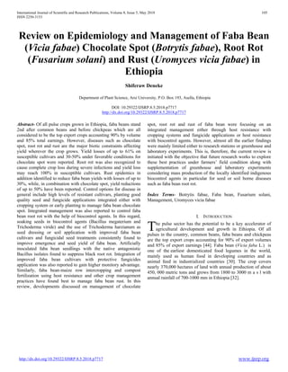 Review on Epidemiology and Management of Faba Bean (Vicia fabae ...