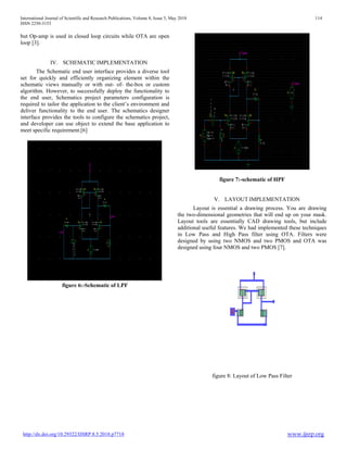 Design of High pass and Low pass Filter using CMOS Operational Trans-conductance Amplifier | PDF ...