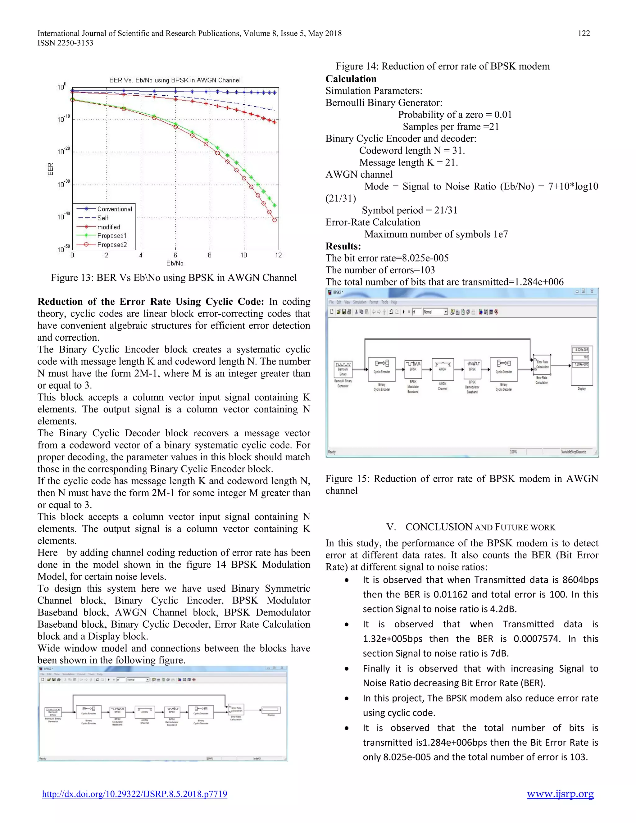 Design and Implementation a BPSK Modem and BER Measurement in AWGN Channel | PDF