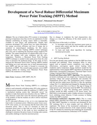 Development of a Novel Robust Differential Maximum Power Point Tracking (MPPT) Method | PDF