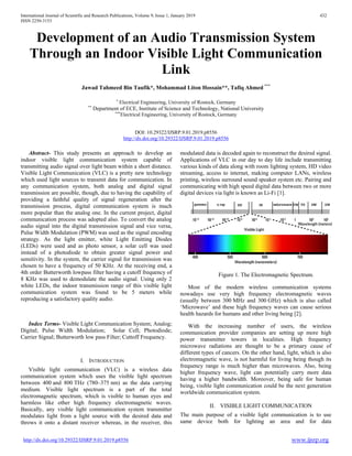 Development of an Audio Transmission System Through an Indoor Visible ...