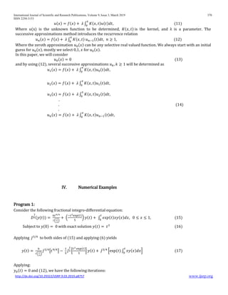 On The Numerical Solution of Picard Iteration Method for Fractional Integro - Differential ...