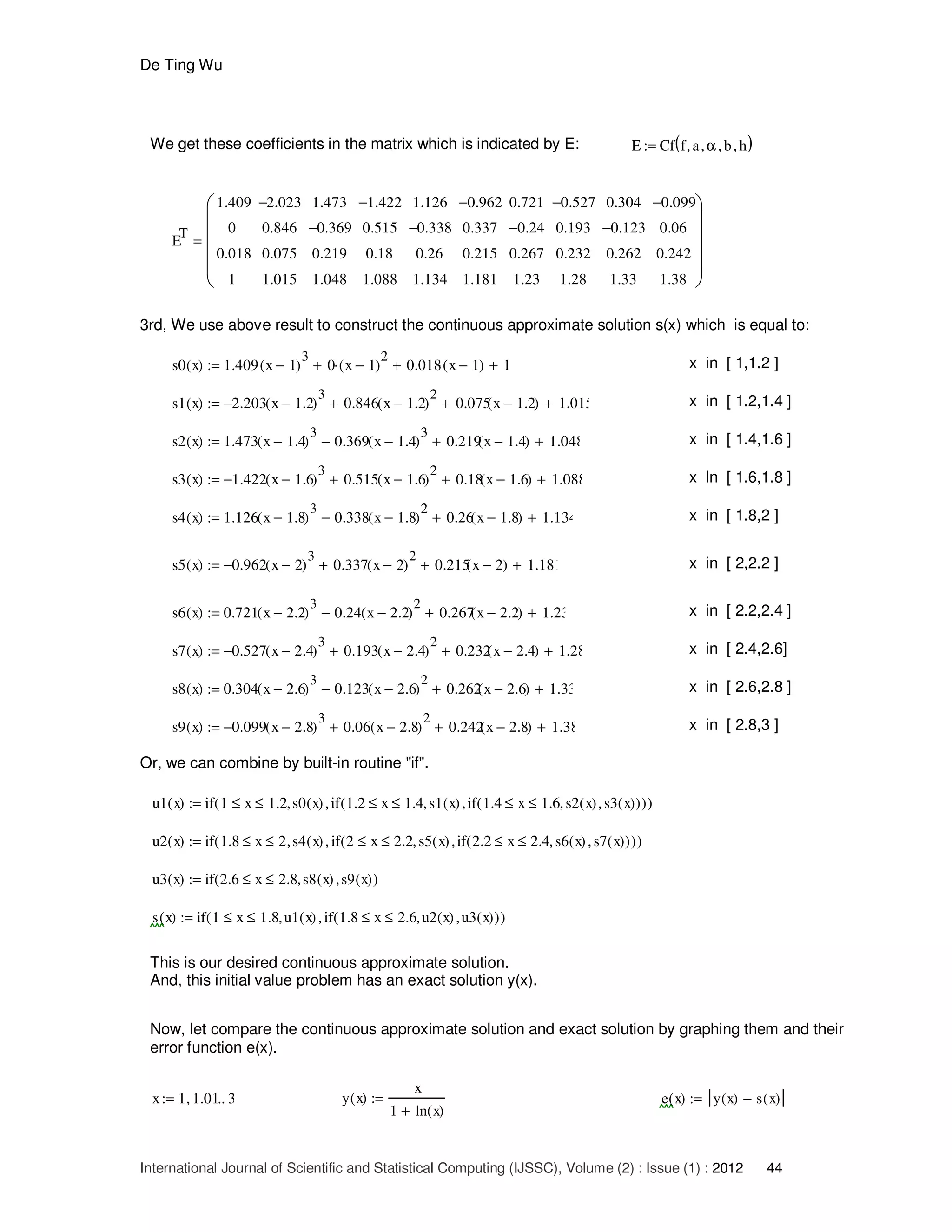 On Continuous Approximate Solution of Ordinary Differential Equations | PDF | Computer Software ...