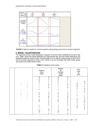 Application of Statistical Tool for Optimisation of Specific Cutting Energy and Surface ...