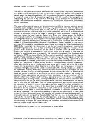 A Framework for Statistical Simulation of Physiological Responses (SSPR ...