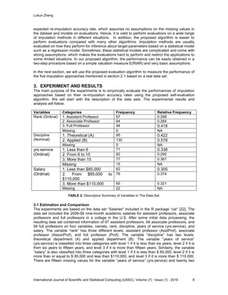 A Two-Step Self-Evaluation Algorithm On Imputation Approaches For Missing Categorical Data | PDF