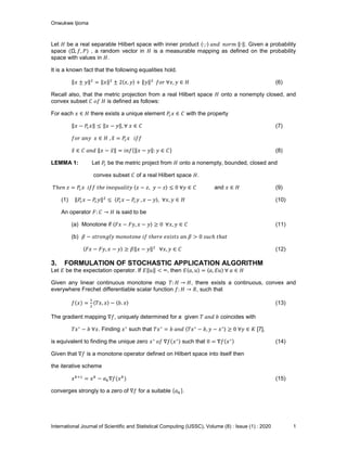 A Stochastic Iteration Method for A Class of Monotone Variational Inequalities In Hilbert Space ...