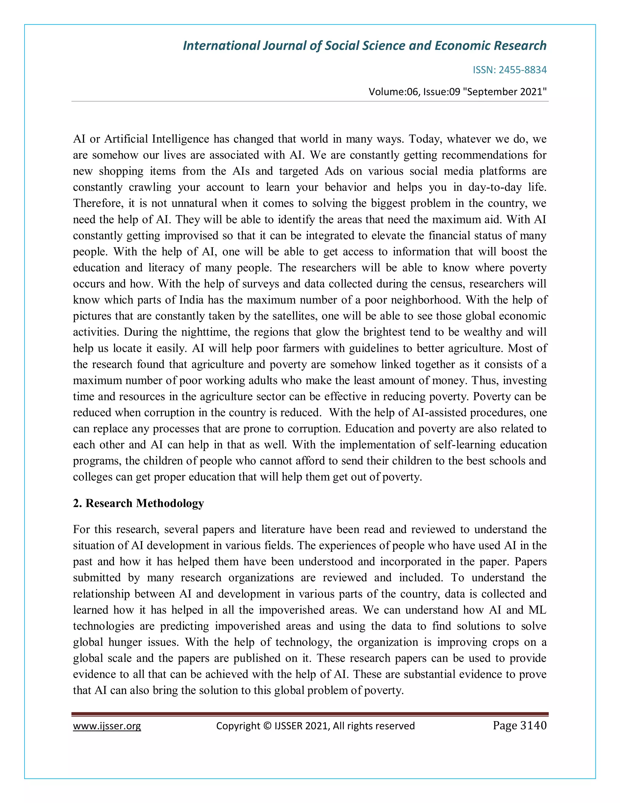 HOW ARTIFICIAL INTELLIGENCE (AI) CAN HELP IN POVERTY REDUCTION IN INDIA Rudra Tiwari | PDF ...