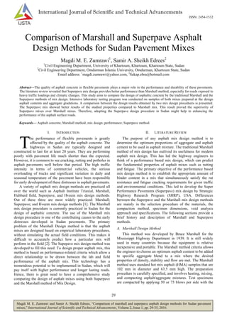 Comparison of Marshall and Superpave Asphalt Design Methods for Sudan ...
