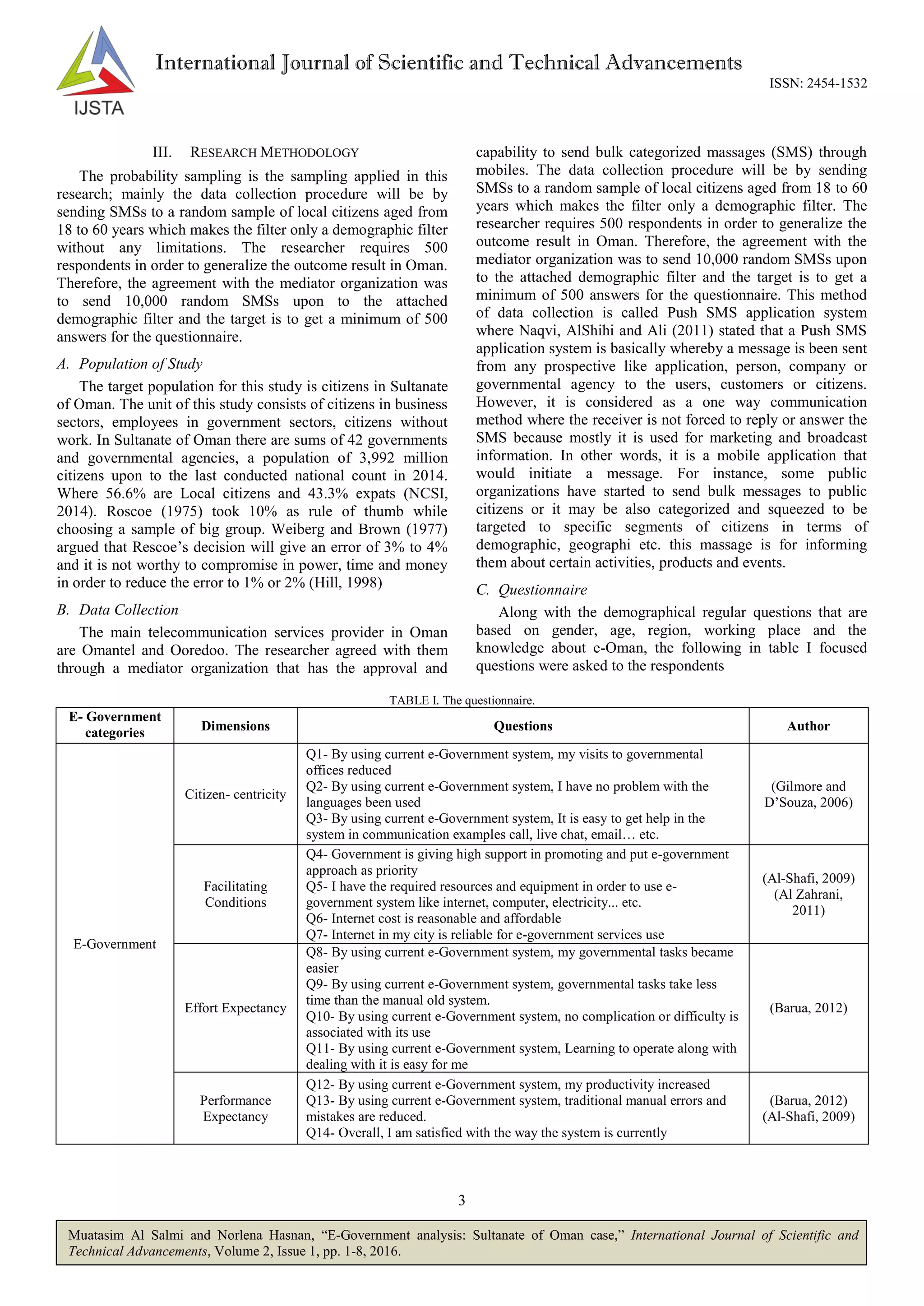 E-Government Analysis: Sultanate of Oman Case | PDF