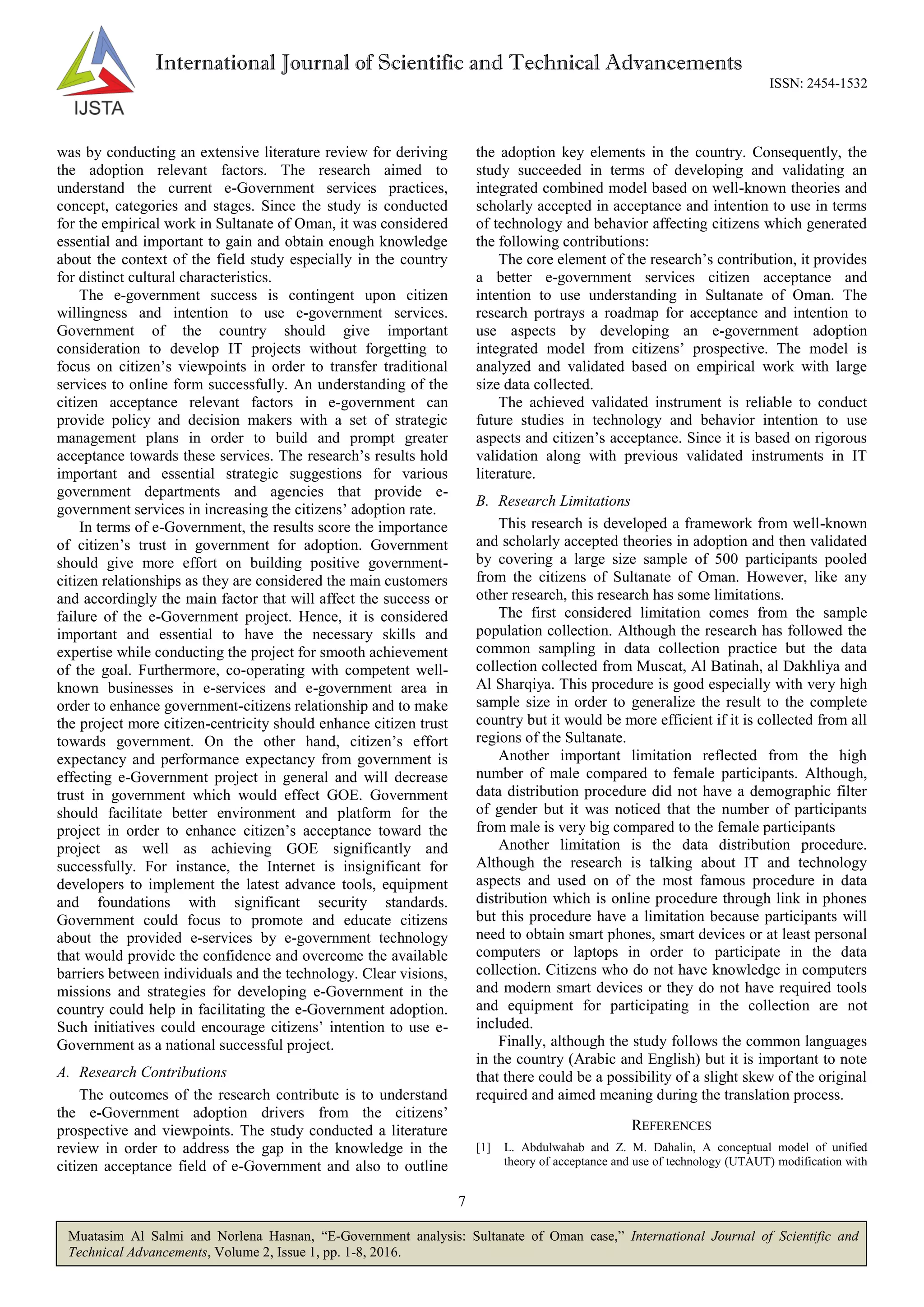E-Government Analysis: Sultanate of Oman Case | PDF