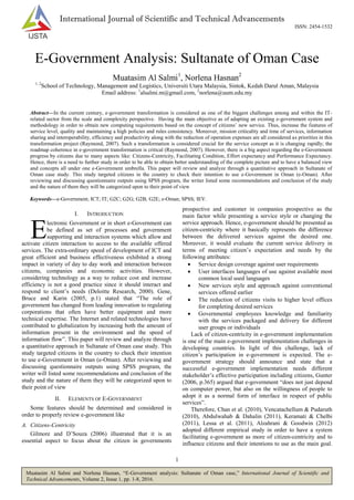 E-Government Analysis: Sultanate of Oman Case | PDF