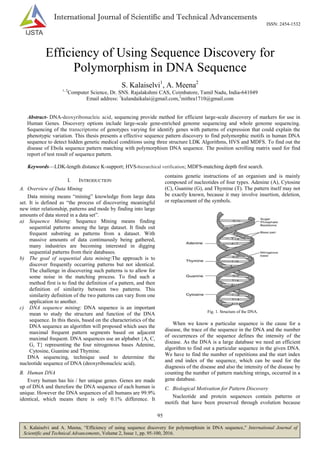 Efficiency of Using Sequence Discovery for Polymorphism in DNA Sequence | PDF