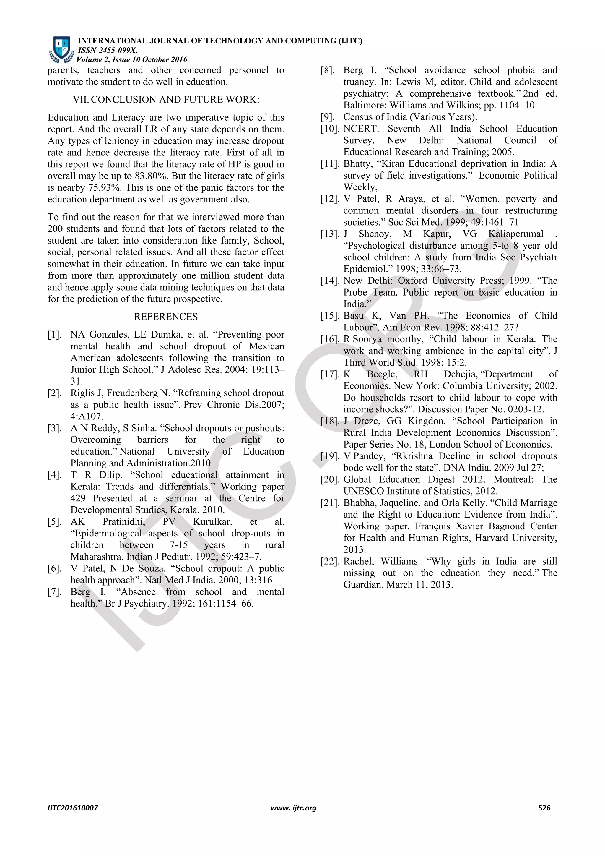 Reasons for lower literacy among girls in himachal pradesh | PDF