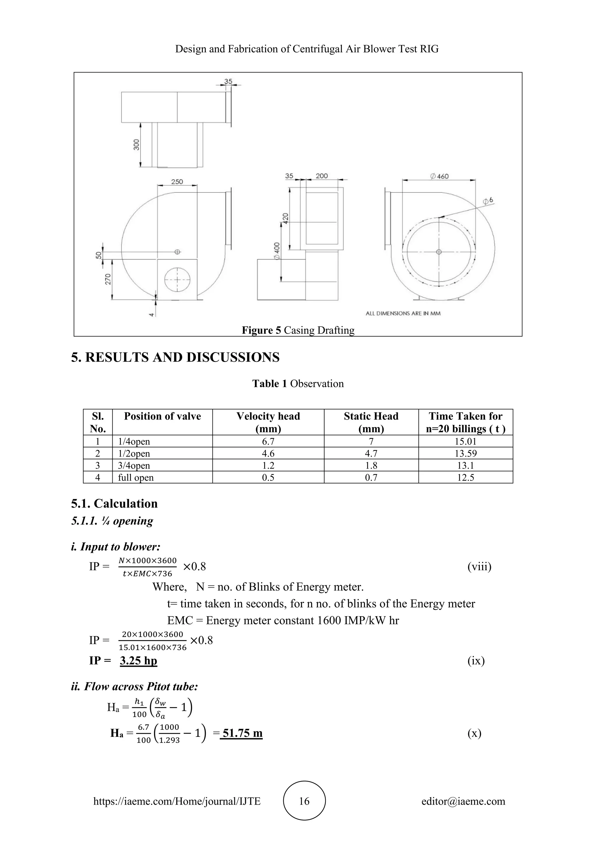DESIGN AND FABRICATION OF CENTRIFUGAL AIR BLOWER TEST RIG | PDF