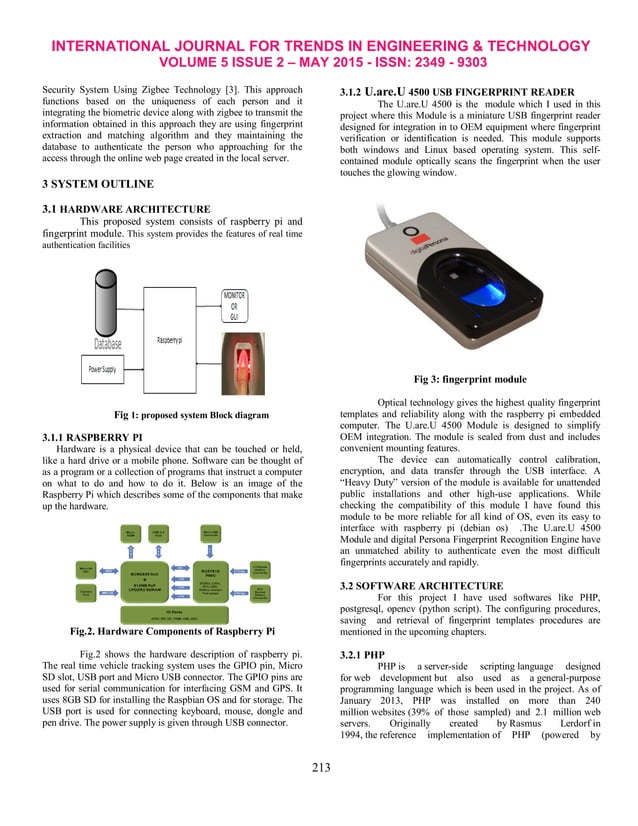 Biometrics Authentication Using Raspberry Pi | PDF