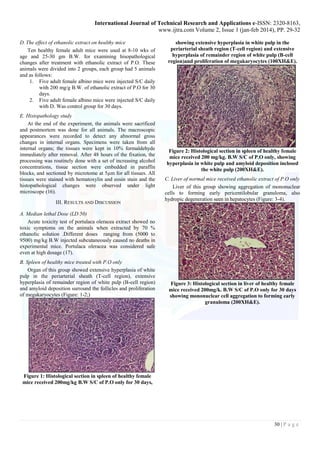 STUDY OF PATHOLOGICAL, EFFECTS OF CRUDE EXTRACT OF PORTULACA OLERACEA L ...