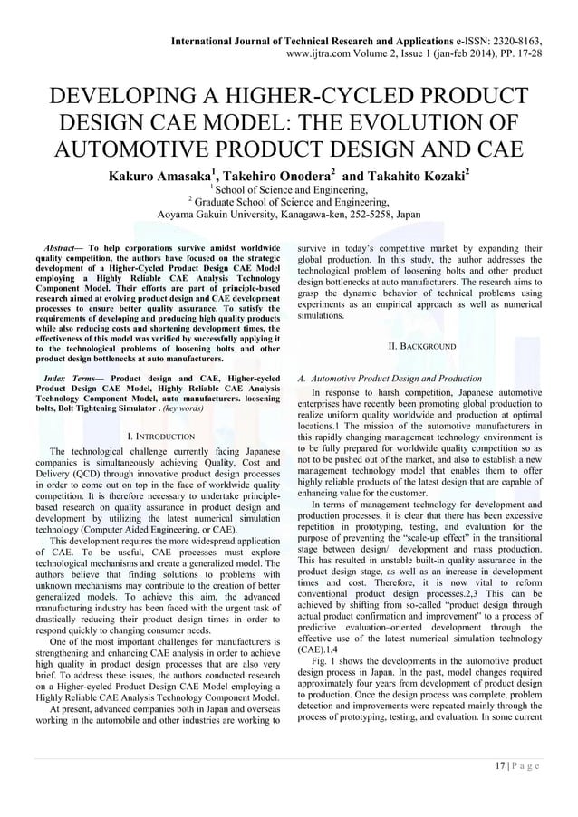 DEVELOPING A HIGHER-CYCLED PRODUCT DESIGN CAE MODEL: THE EVOLUTION OF ...