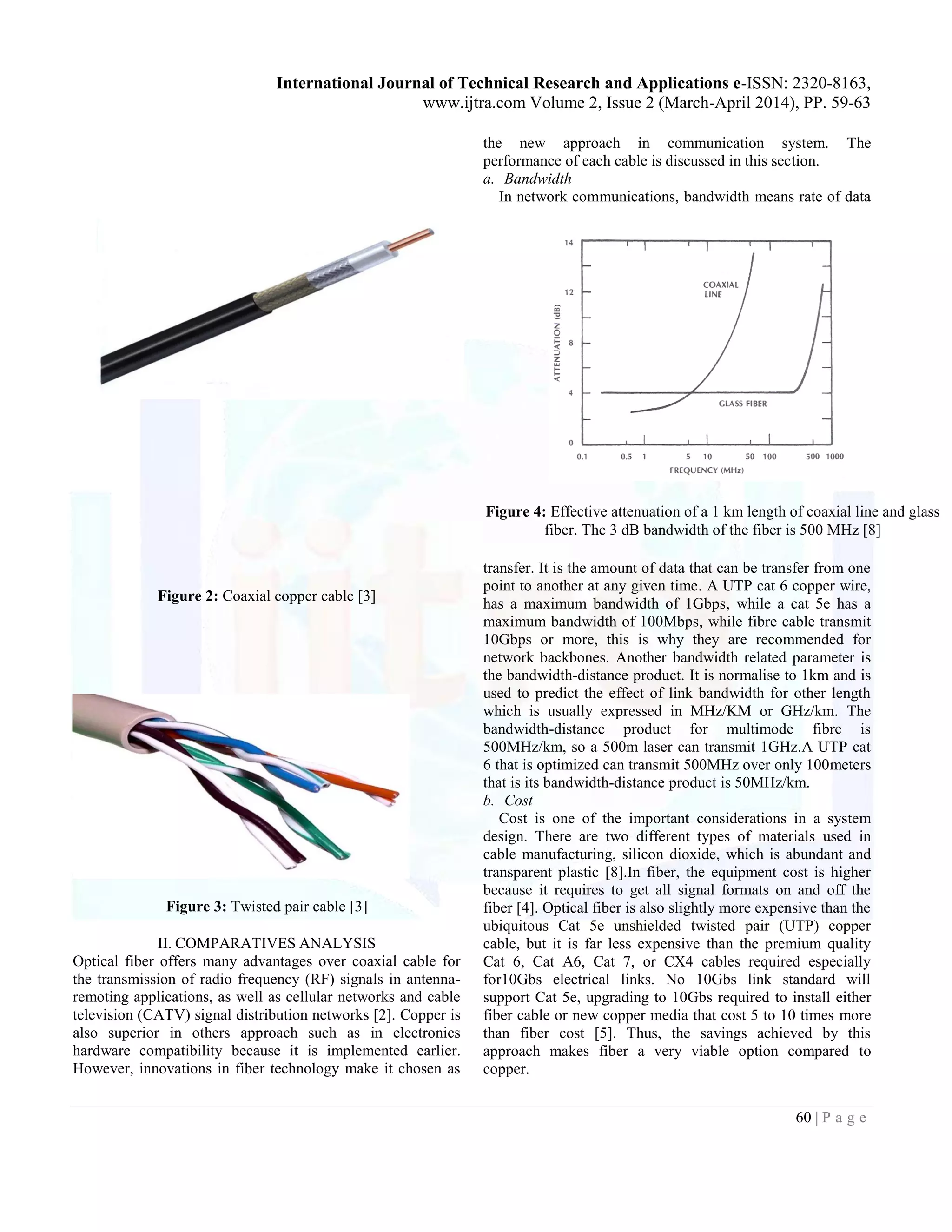 COMPARATIVE STUDY BETWEEN FIBER OPTIC AND COPPER IN COMMUNICATION LINK ...