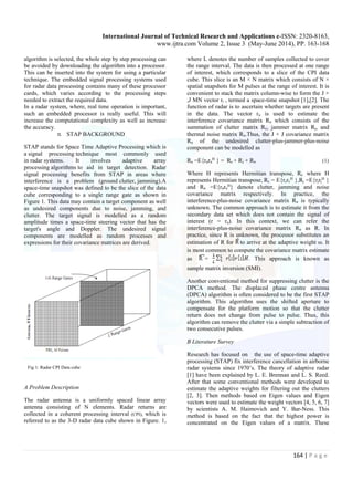 SPACE TIME ADAPTIVE PROCESSING FOR CLUTTER SUPPRESSION IN RADAR USING SUBSPACE BASED TECHNIQUE | PDF