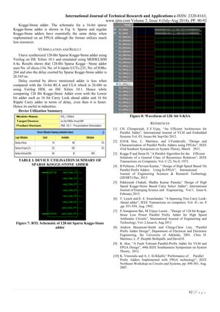 IMPLEMENTATION OF 128-BIT SPARSE KOGGE-STONE ADDER USING VERILOG | PDF