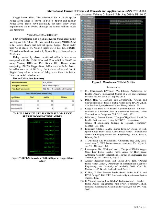 IMPLEMENTATION OF 128-BIT SPARSE KOGGE-STONE ADDER USING VERILOG IMPLEMENTATION OF 128-BIT SPARSE KOGGE-STONE ADDER USING VERILOG