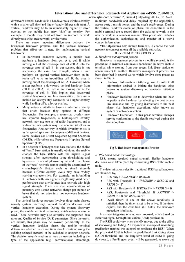 VERTICAL HANDOVER AMONG HETEROGENEOUS NETWORKS USING COMBINATION OF ...