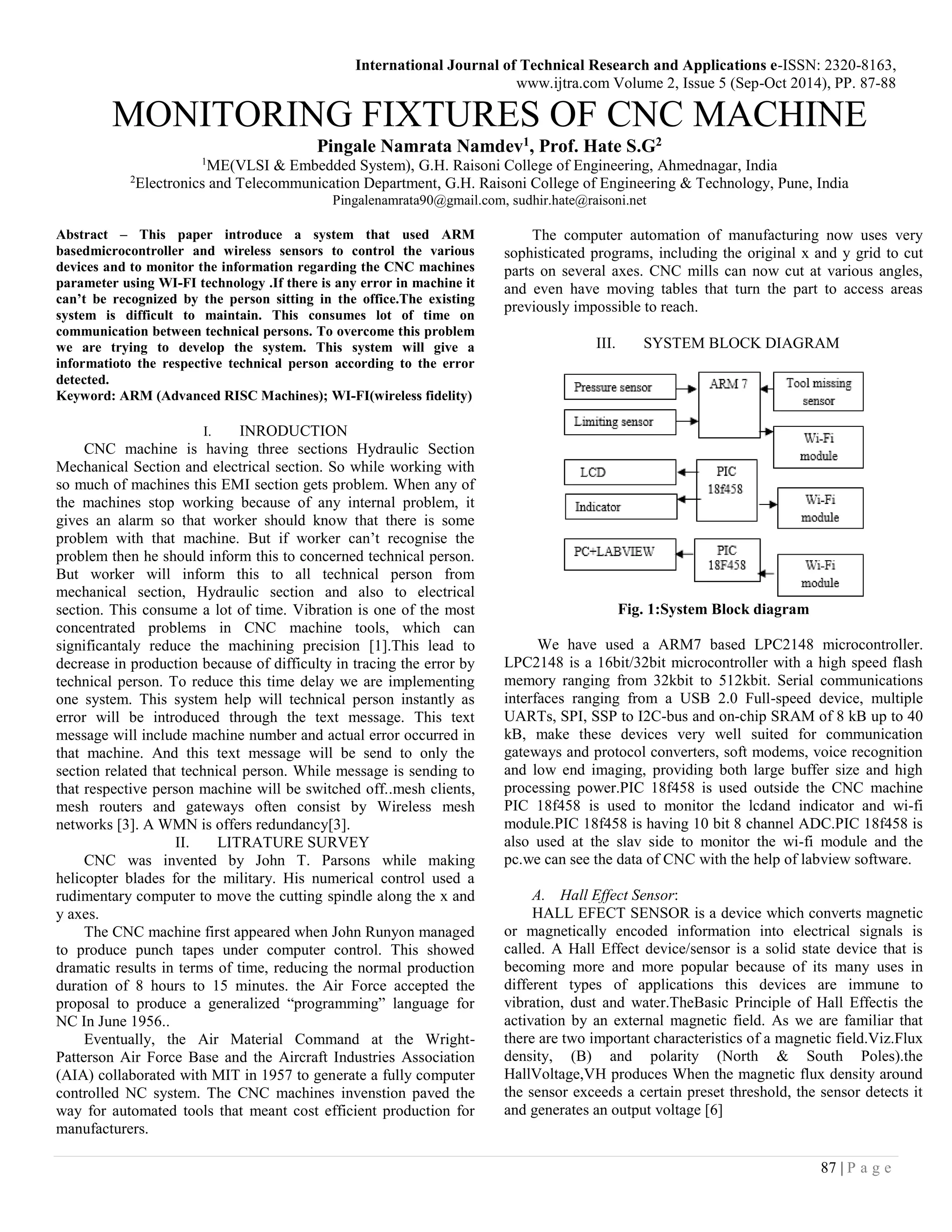 MONITORING FIXTURES OF CNC MACHINE | PDF