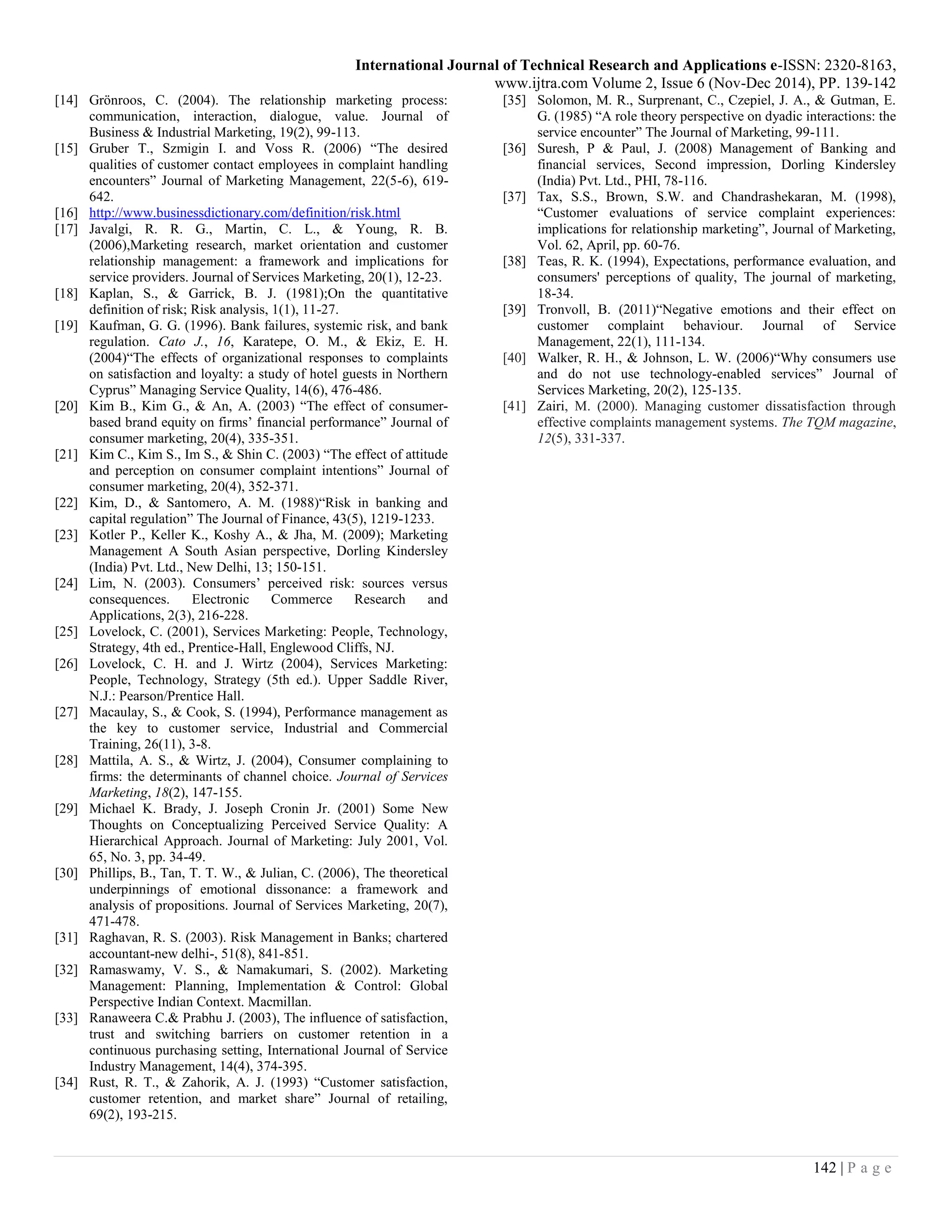 COMPLAINT MANAGEMENT SYSTEM IN BANKS: INTRODUCTION TO COMPSAT GRID TO ...