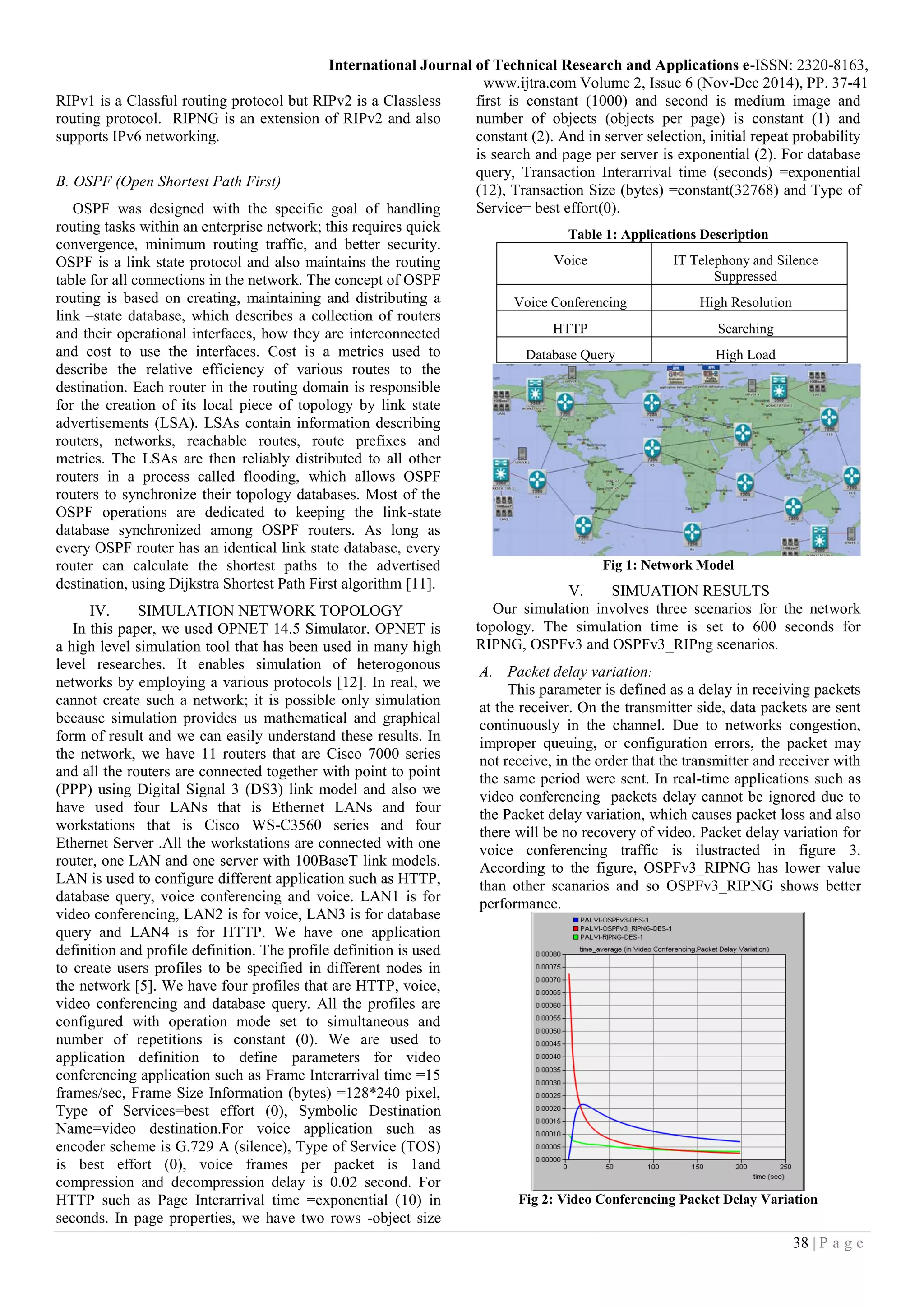 PERFORMANCE EVALUATION OF RIP AND OSPF IN IPV6 USING OPNET 14.5 SIMULATOR | PDF