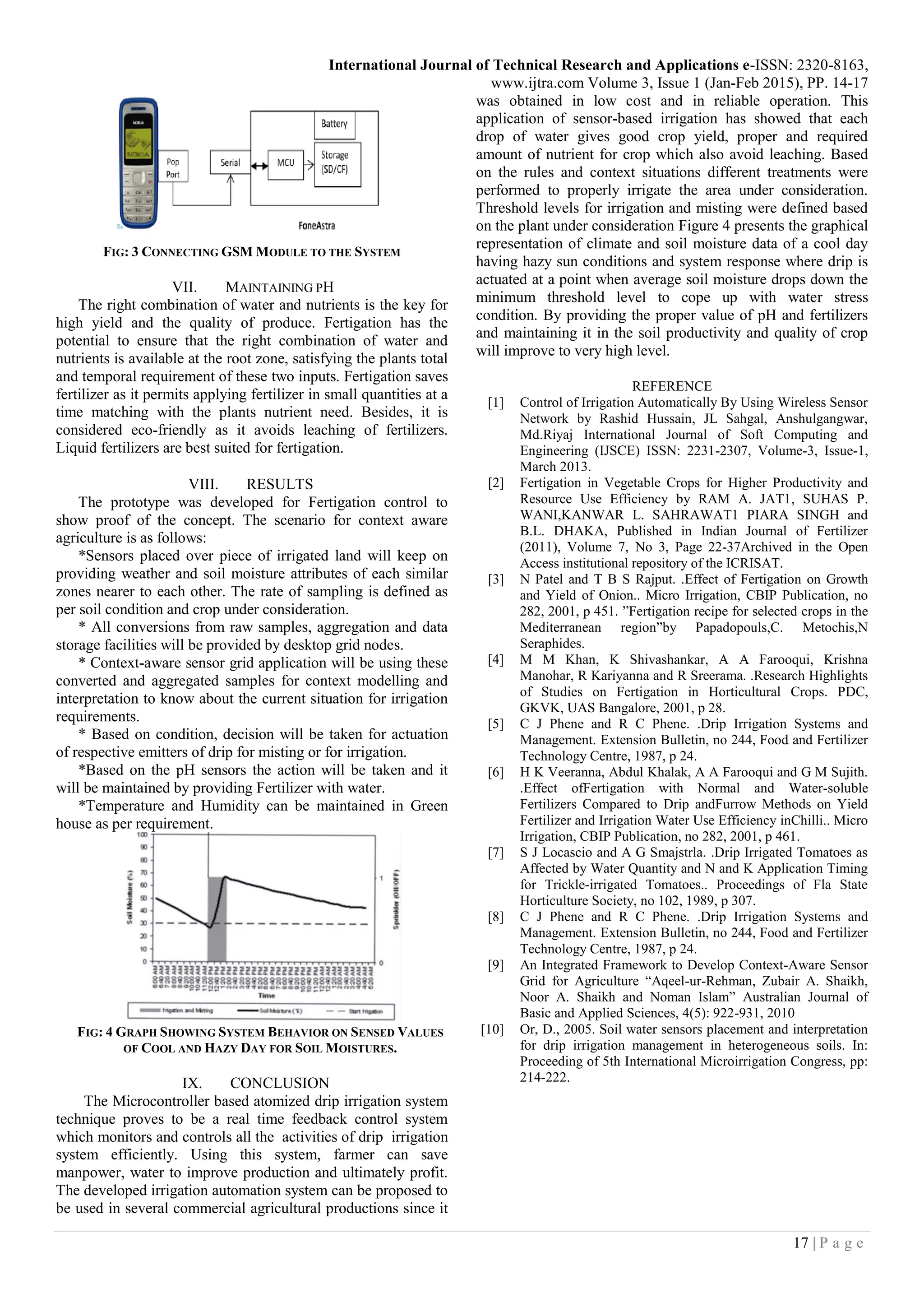 FERTIGATION THROUGH DRIP IRRIGATION USING EMBEDDED SYSTEM | PDF