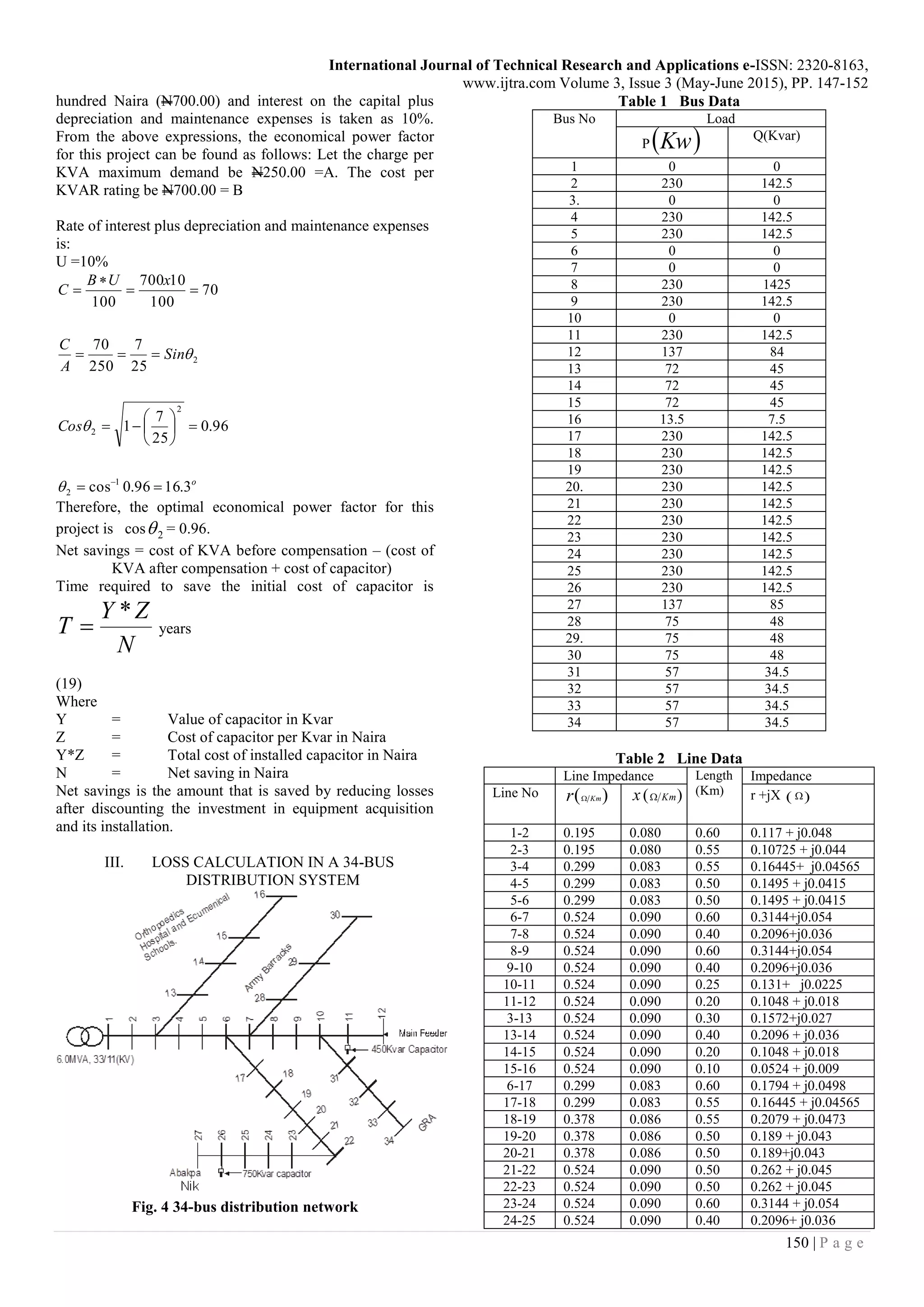 POWER LOSS REDUCTION IN ELECTRICAL DISTRIBUTION SYSTEMS USING CAPACITOR ...