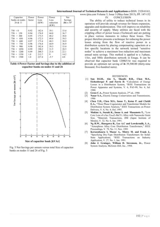 POWER LOSS REDUCTION IN ELECTRICAL DISTRIBUTION SYSTEMS USING CAPACITOR ...