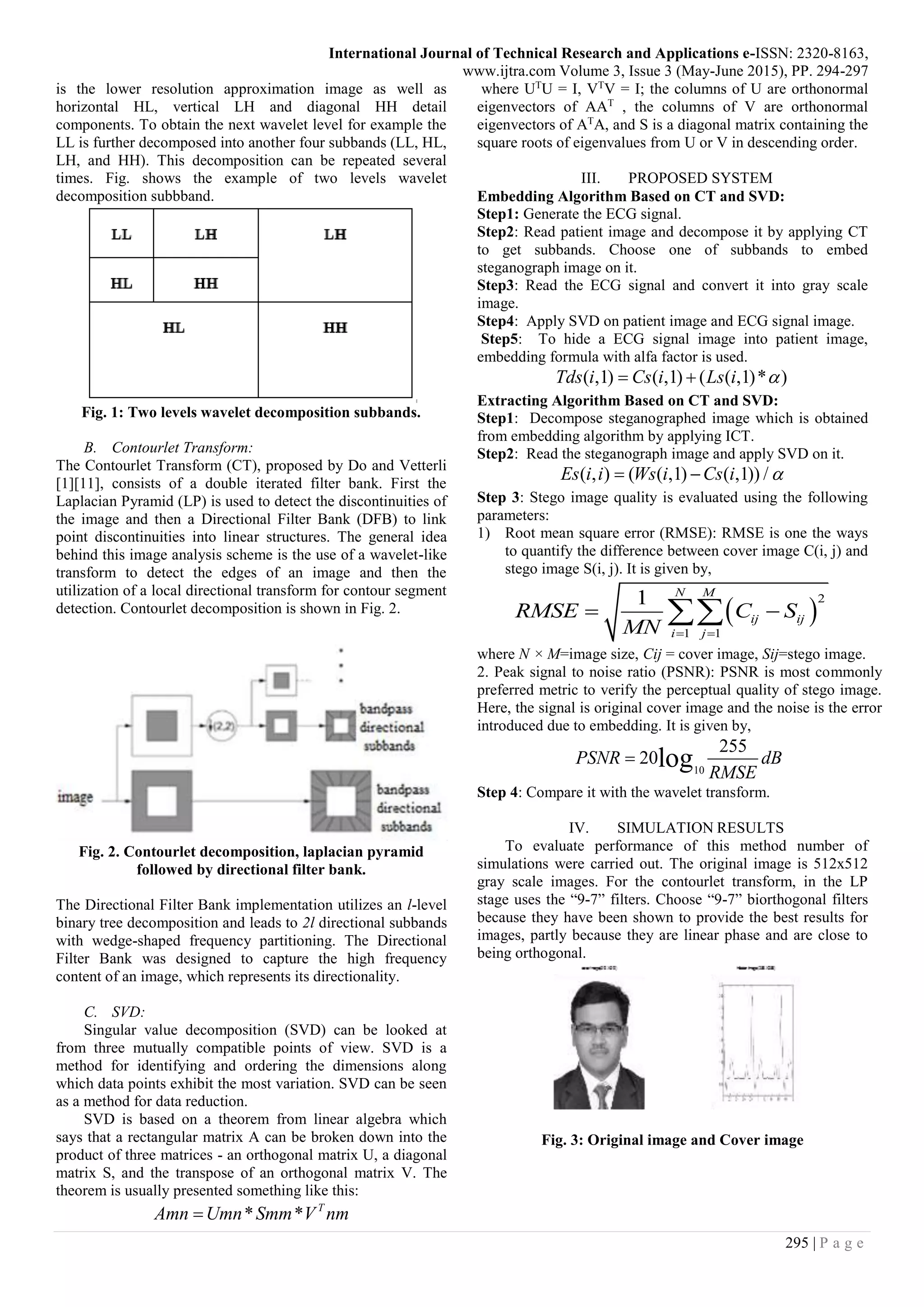Adaptive Contourlet Transform And Wavelet Transform Based Image Steganography Using Singular
