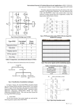 POD-PWM BASED CAPACITOR CLAMPED MULTILEVEL INVERTER | PDF