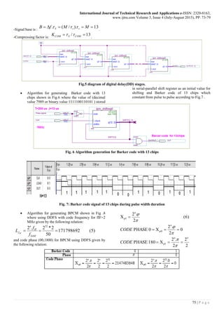 DIGITAL COMPRESSING OF A BPCM SIGNAL ACCORDING TO BARKER CODE USING ...