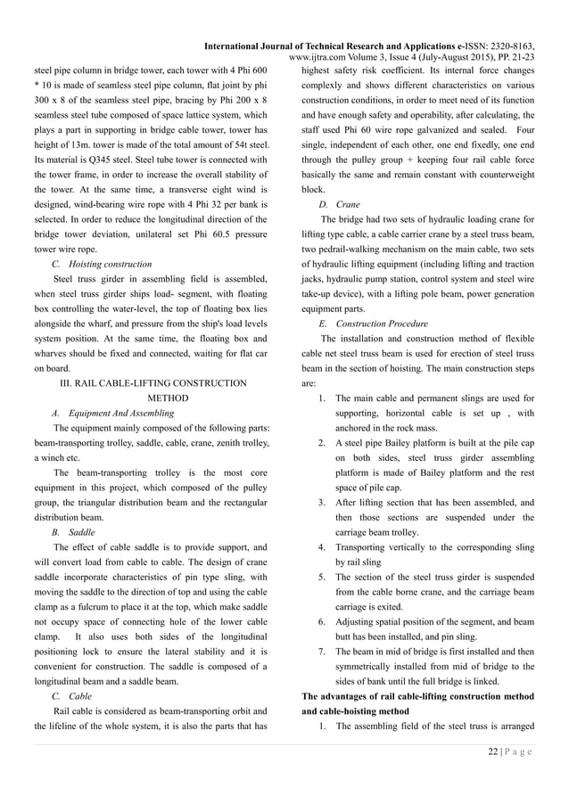 THE CONSTRUCTION PROCEDURE AND ADVANTAGE OF THE RAIL CABLE-LIFTING ...