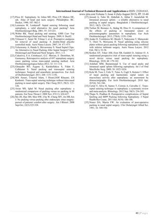 EFFECT OF TRANS-SEPTAL SUTURE TECHNIQUE VERSUS NASAL PACKING AFTER ...