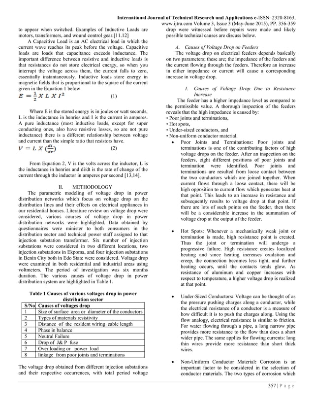 PARAMETRIC MODELING OF VOLTAGE DROP IN POWER DISTRIBUTION NETWORKS | PDF