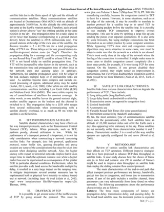 OVERVIEW OF TCP PERFORMANCE IN SATELLITE COMMUNICATION NETWORKS | PDF