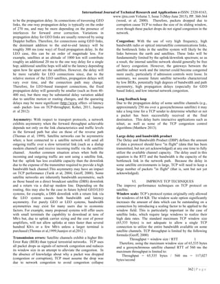 OVERVIEW OF TCP PERFORMANCE IN SATELLITE COMMUNICATION NETWORKS | PDF