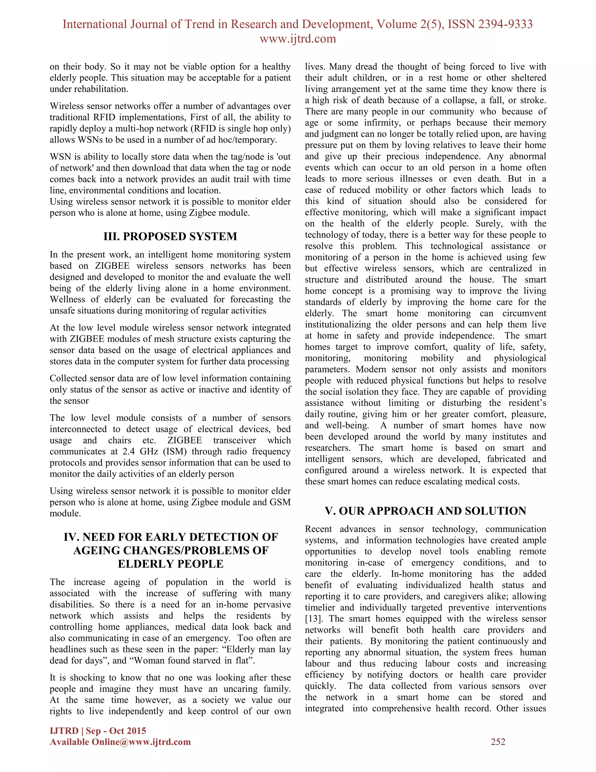 Wireless Sensor Networks for the Determination Wellness of Elderly People by Designing of a ...
