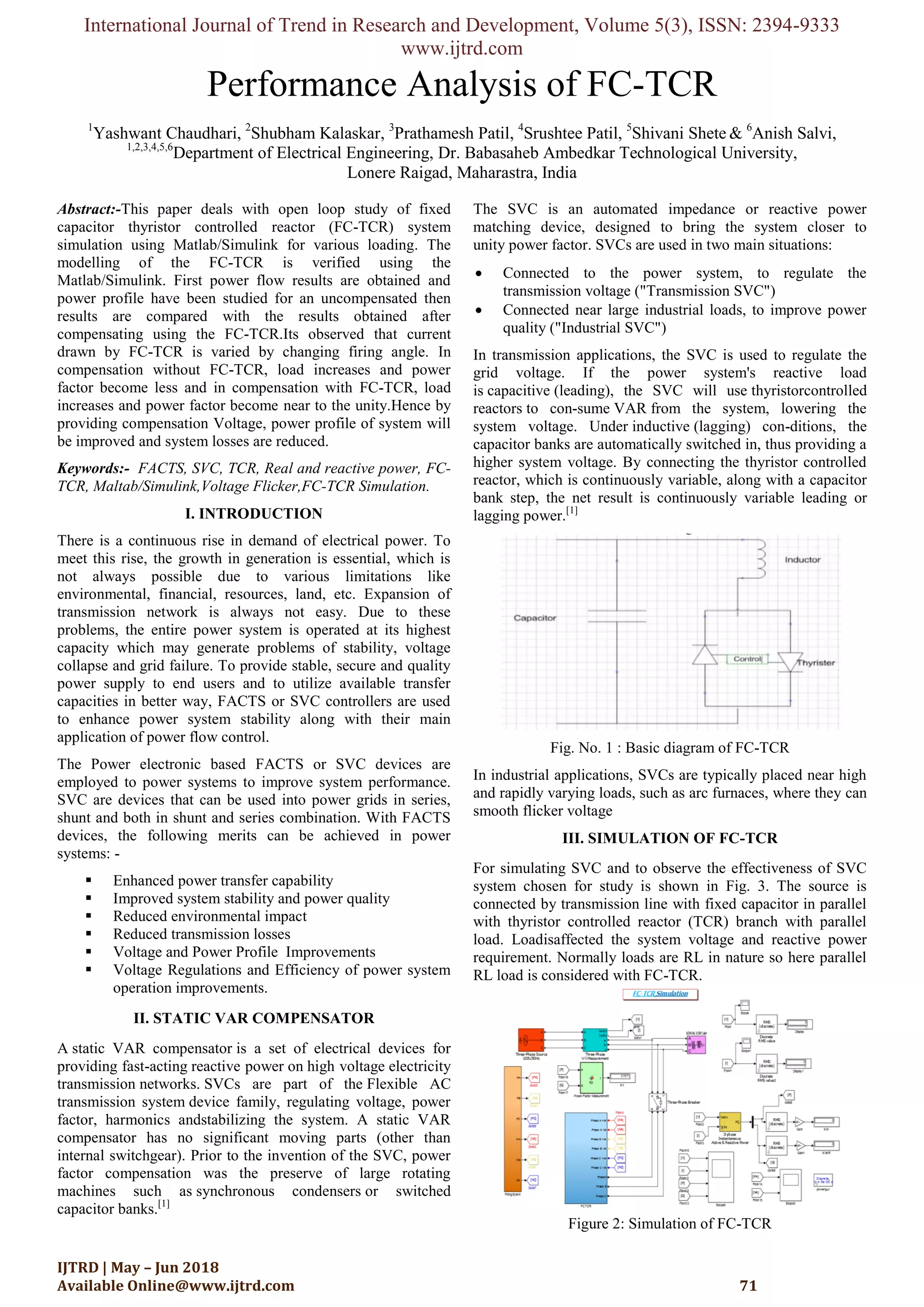 Performance Analysis of FC-TCR | PDF