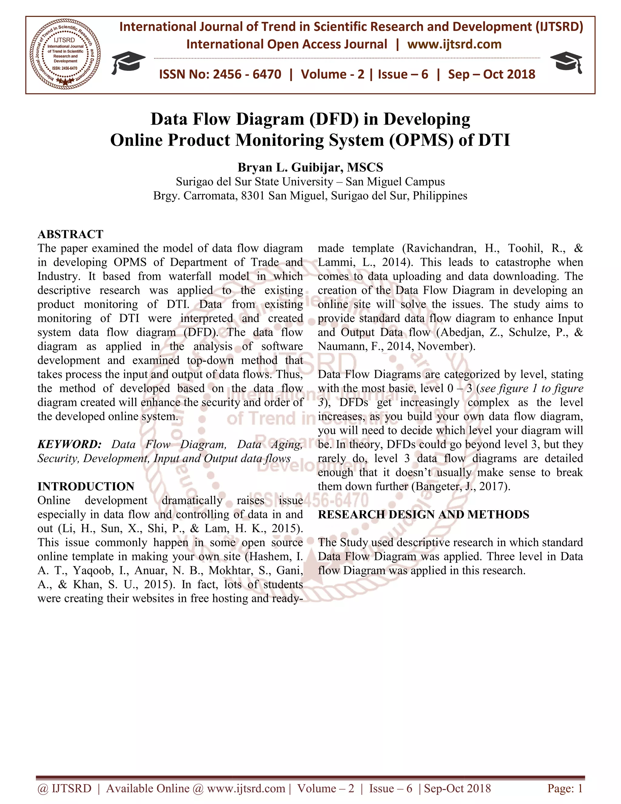 Data Flow Diagram (DFD) in Developing Online Product Monitoring System ...